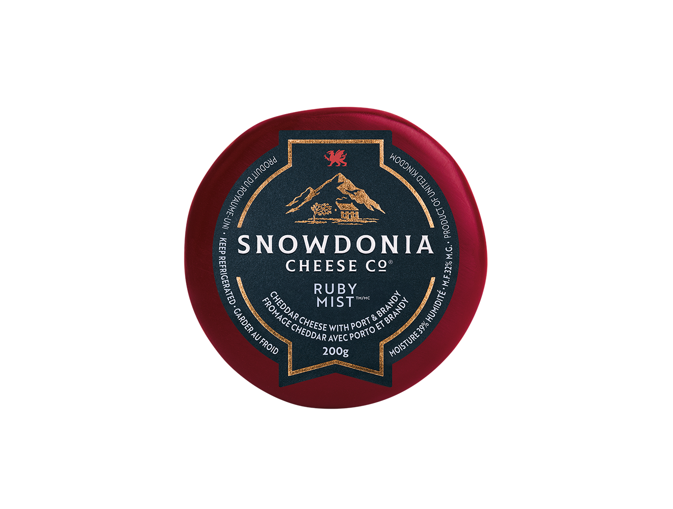 Cheddar affiné Ruby Mist infusé au porto et au brandy